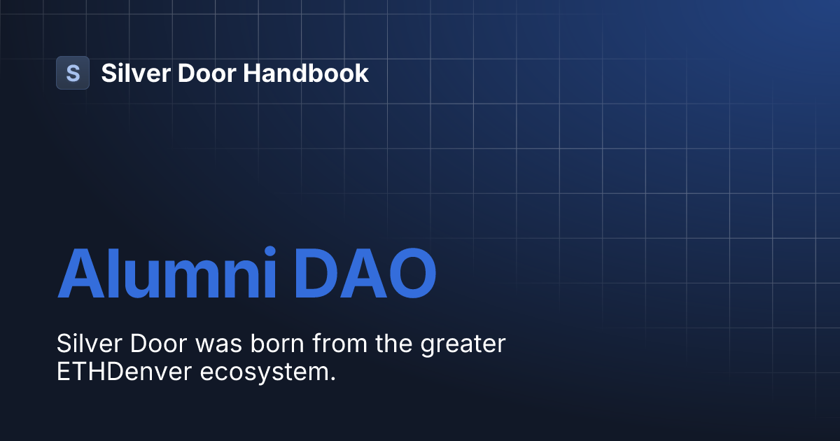 Alumni DAO | Silver Door Handbook